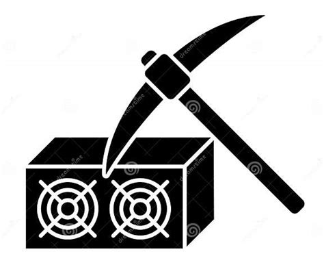 ícone Da Placa Gráfica De Picaxe De Extração De Criptomoeda Ilustração Do Vetor Ilustração De