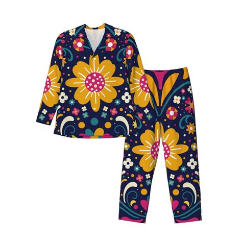 Balery Cinco De Mayo Floral Pattern Pajama Sets For Men Long Sleeve 2