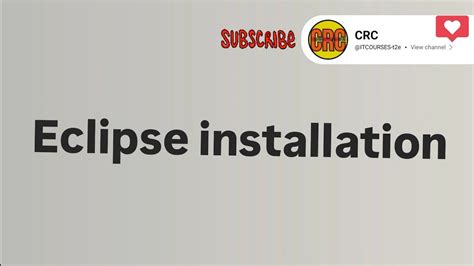 Eclipse Installation Youtube