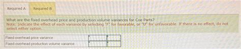 Solved What Are The Fixed Overhead Price And Production Chegg Com