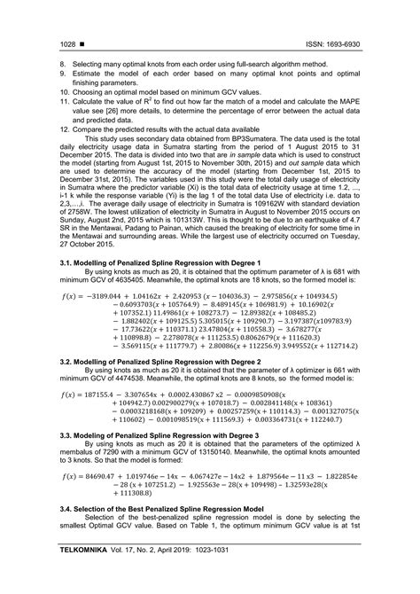 The Step Construction Of Penalized Spline In Electrical Power Load Data