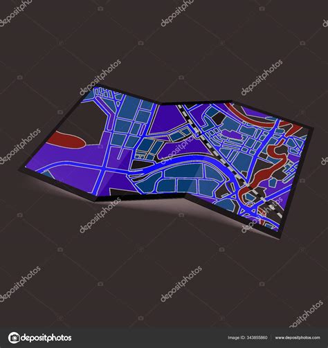 Illustration City Map Booklet Grey Background Stock Vector By