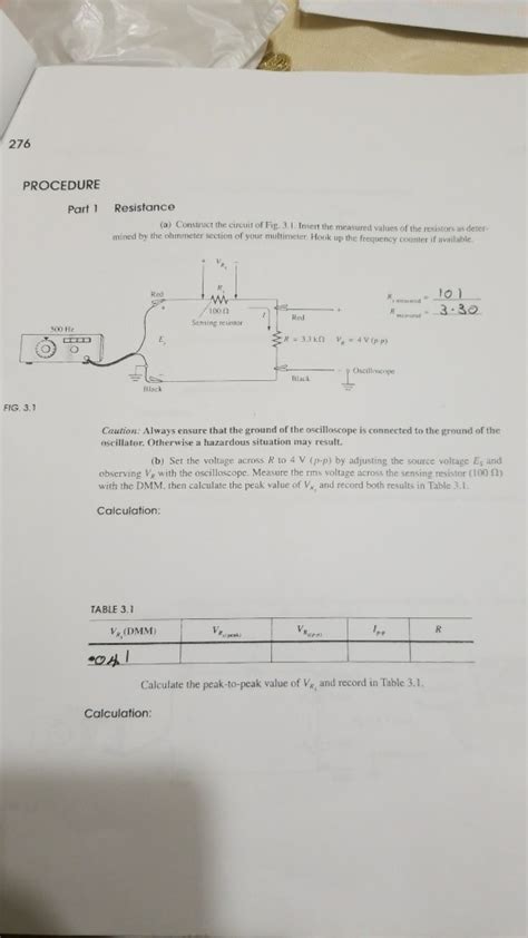 Solved 276 PROCEDURE Part1 Resistance A Construct The Chegg Com