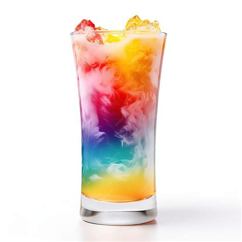 Premium Ai Image Rainbow Paradise Cocktail On White Background