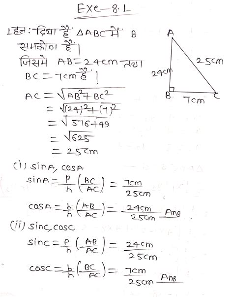 Bseb Bihar Board Class 10 Maths Solutions Chapter 8 त्रिकोणमिति का