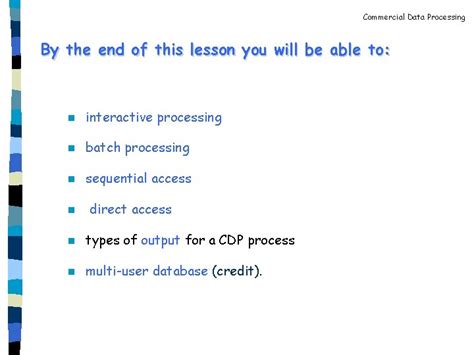 Commercial Data Processing Lesson 4 Cdp Cycle Processing
