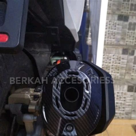 Jual Cover Tutup Ujung Knalpot Vario 160 Pcx 160 Karbon Nemo Asli