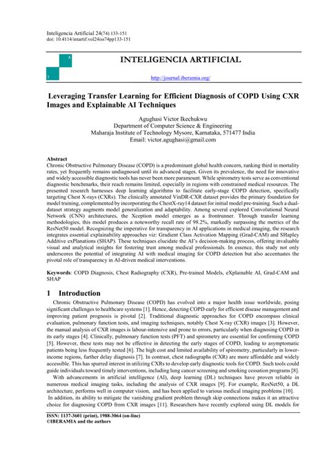 PDF Leveraging Transfer Learning For Efficient Diagnosis Of COPD