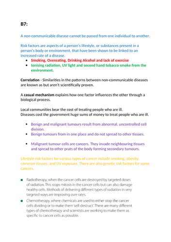 Aqa Gcse Biology 9 1 Chapter B7 Complete Revision Teaching Resources