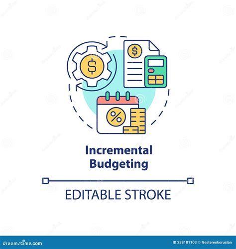 Incremental Budgeting Concept Icon Cartoon Vector