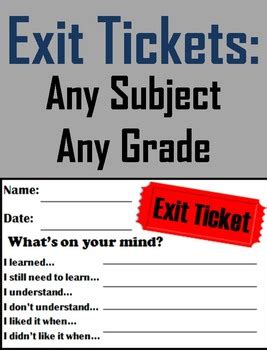Exit Slips For Any Subject Formative Assessments By Science Spot