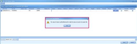 Pos Edit Pos Transaction Error The Value Of Column Lastmodifieduserid In Table Pos Does Not