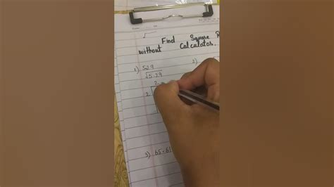 Find Square Root Without Calculator Youtube