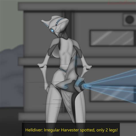Rule 34 Backboob Background Blue Eyes Breasts Grey Body Helldivers 2 Illuminate Helldivers