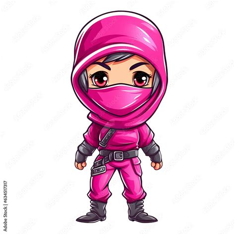 Cute Ninja Girl Clipart Illustration Stock Illustration Adobe Stock