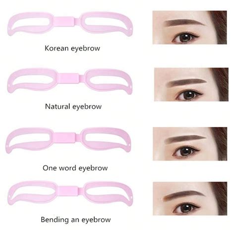 Multi Function Eyebrow Card 4pcs Silicone Wearable Eyebrow Stencil For