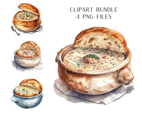 Food Clipart Png Clam Chowder Etsy