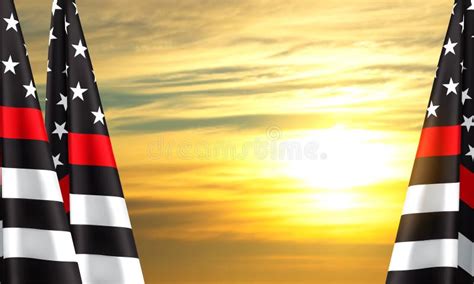Thin Red Line Firefighter Flag Stock Vector Illustration Of