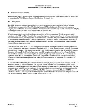 Fillable Online Faaco Faa Outline For Developing A Statement Of Work SOW Outline For