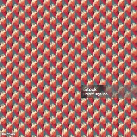 Seamless Ikat Textured Embroidery Background Etchnic Pattern Stock