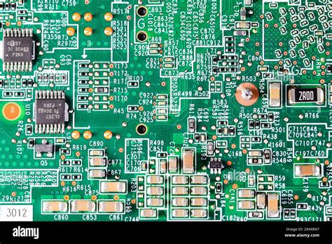 Computer Printed Circuit Board With Electronic Components Circuit