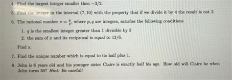 solved 4 find the largest integer smaller then 3 2 5