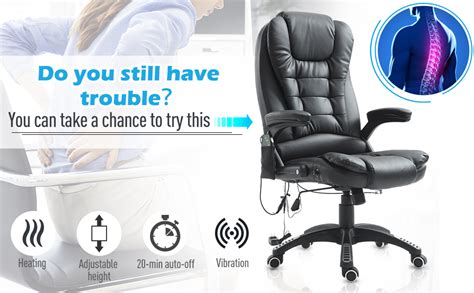 Homcom Executive Ergonomic Heated Vibrating Computer Desk Office