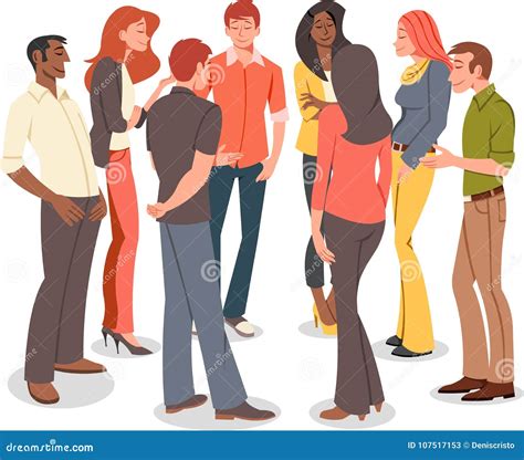 Cartoon Young People Talking Stock Vector Illustration Of Comic