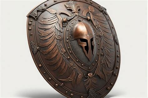 Premium Ai Image Spartan Shield Illustration White Background