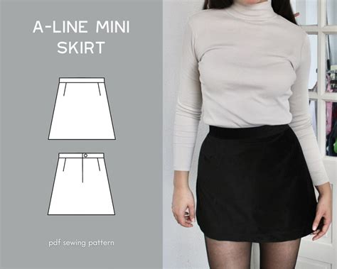 Mini Skirt Sewing Pattern Digital Downloadable Pdf File For Etsy Uk