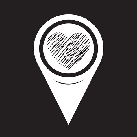 Map Pointer Heart Icon Vector Art At Vecteezy