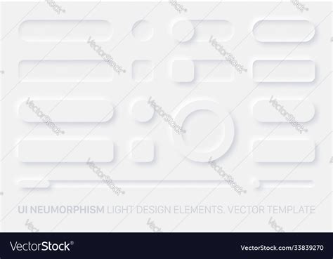 Neumorphic App Light Ui Design Elements Set Vector Image