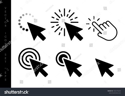 Computer Mouse Click Cursor Black Arrow Stock Vector Royalty Free 1553176253 Shutterstock