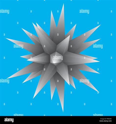 Geometrical Figure With Sharp Ends 3d Vector Illustration Stock