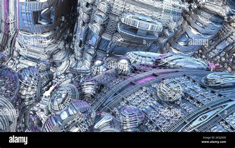 Abstract Computer Generated Fractal Design 3d Aliens Illustration Of A