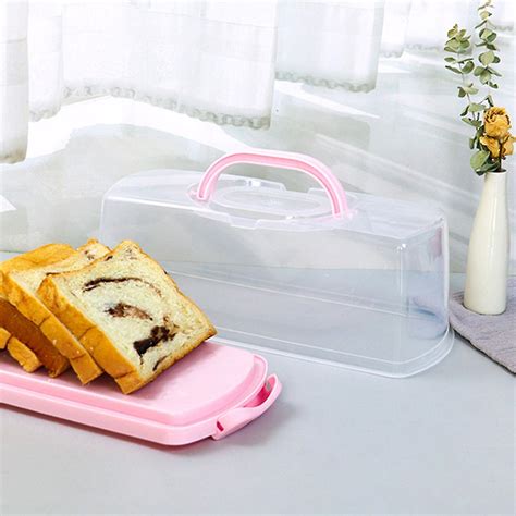Cake Transport Box Rectangular In Green With Double Carry Handle For