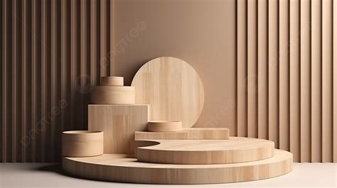 나무 연단 배경은 3d 렌더링된 제품 디스플레이를 향상시킵니다 최소한의 장면 3d 장면 자연 연단 배경 일러스트 및 사진