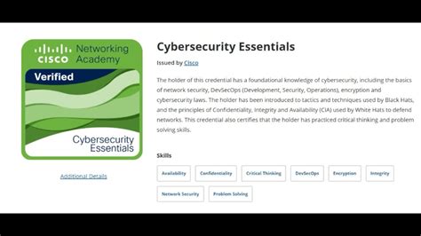 Free Course Certification And Badge From Cisco Cybersecurity