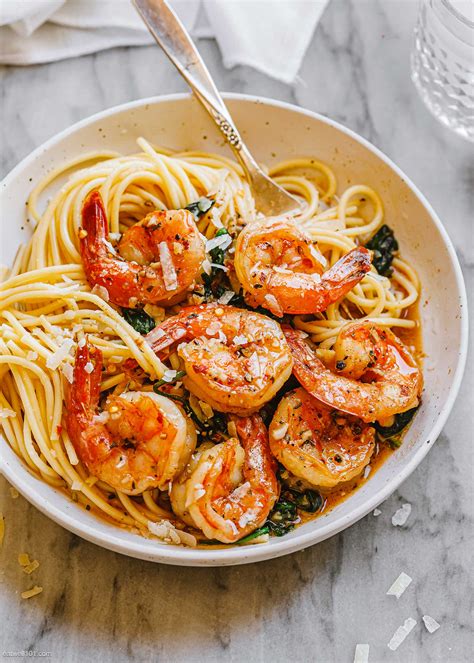 Garlic Butter Shrimp Pasta Recipe With Spinach How To Cook Shrimp