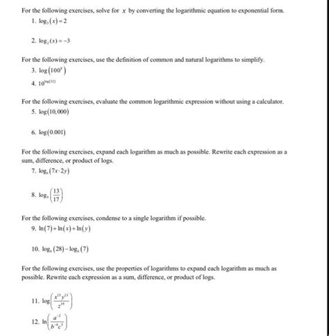 Solved For The Following Exercises Solve For X By Chegg Com