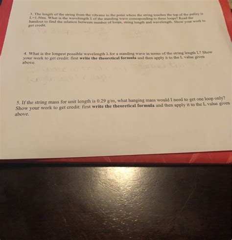 Solved 3 The Length Of The String From The Vibrator To The