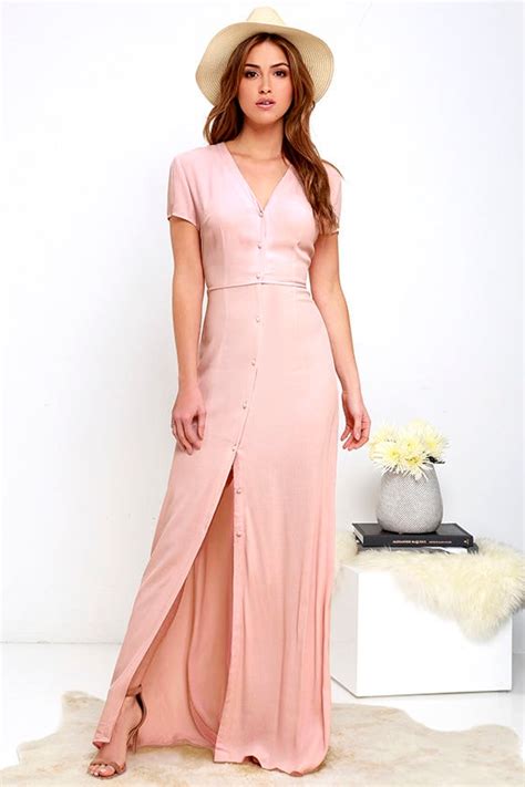 Lovely Blush Pink Dress Short Sleeve Dress Maxi Dress 6300 Lulus