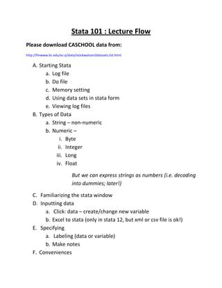 Stata 101 PDF