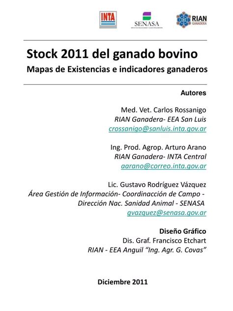Ppt Stock 2011 Del Ganado Bovino Mapas De Existencias E Indicadores Ganaderos Powerpoint