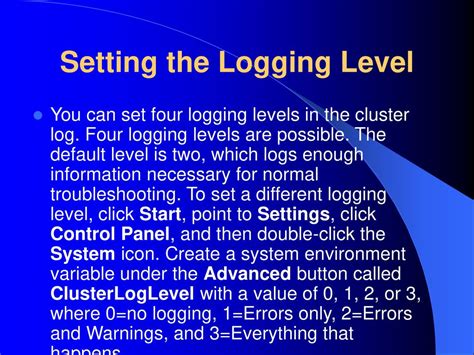 Examining The Cluster Log Ppt Download