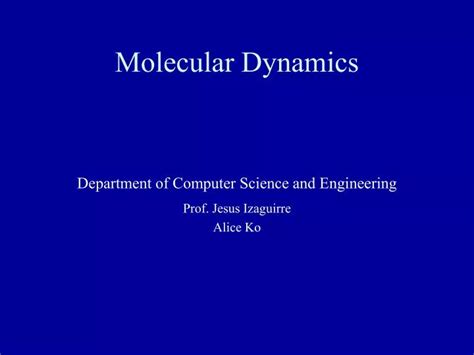 PPT Molecular Dynamics PowerPoint Presentation Free Download ID