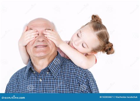 Grandfather Having Fun With His Granddaughter Stock Image Image Of