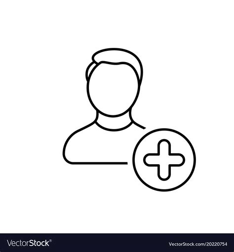 Account Add Create Man New Profile User Icon Vector Image