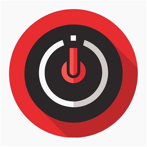Premium Vector A Red And Black Power Button Casting A Long Shadow On A Surface A Minimalist