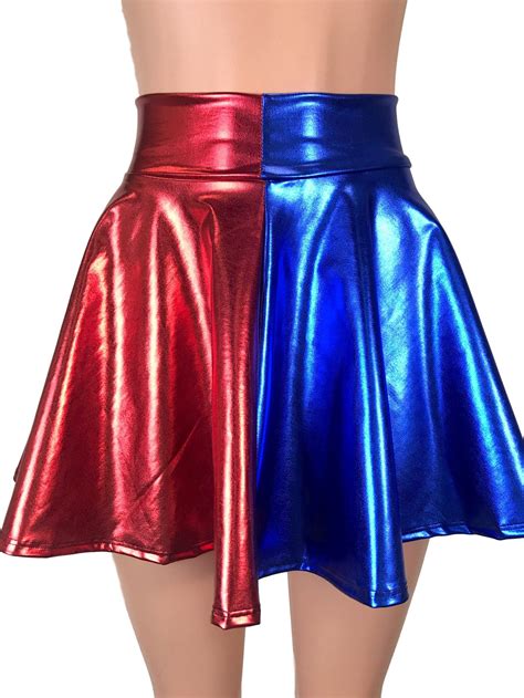 Harley Quinn Costume High Waisted Skater Skirt Clubwear Etsy